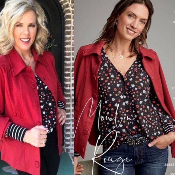 CAbi | Jackets & Coats | Cabi Xl Blazer Red Flattering And Easy To Wear ...